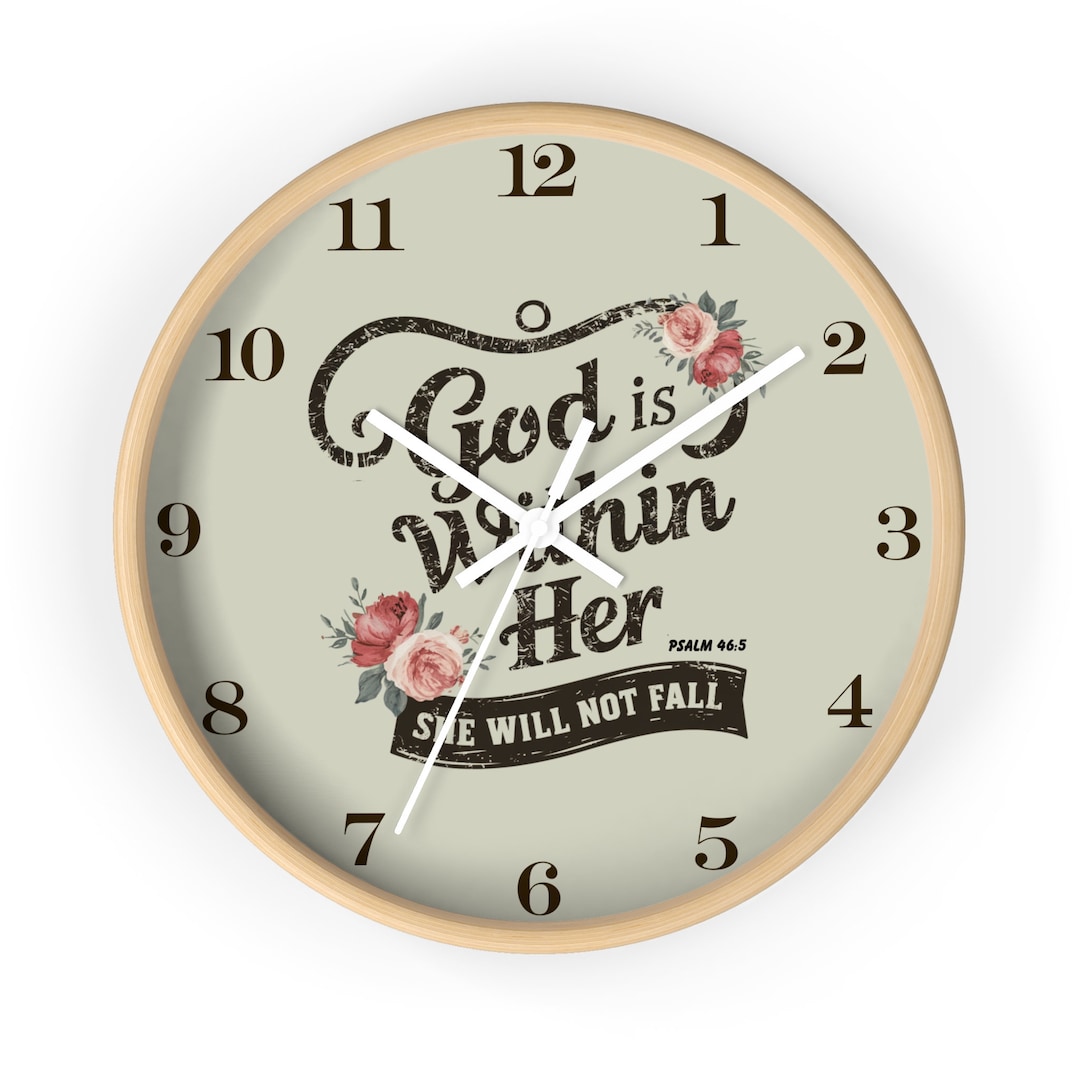 Psalm 46:5 Clock Christian Wall Clock Vintage Style Clock Scripture ...