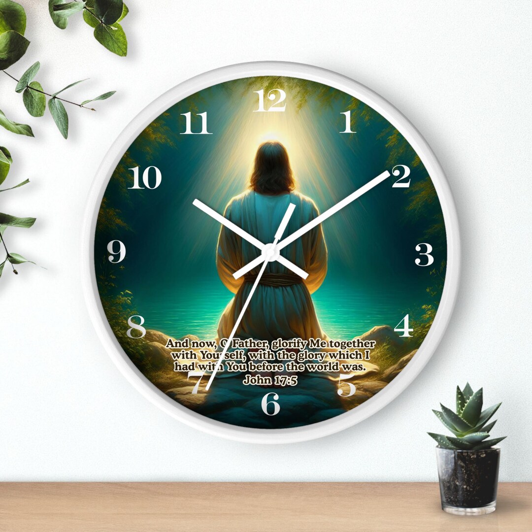 Inspirational Jesus Wall Clock, Religious Decor, Christian Gift ...