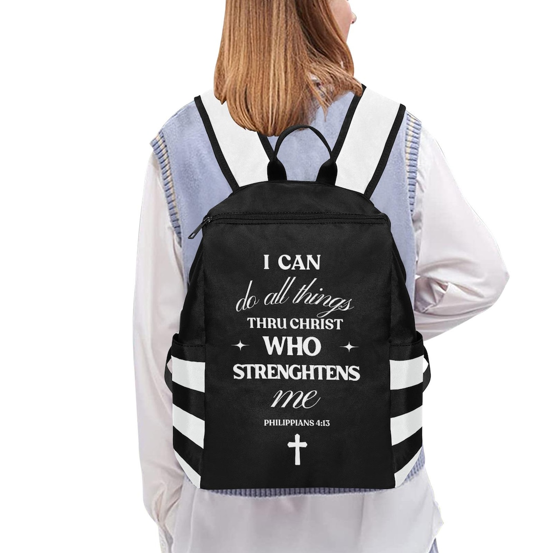 Christian Backpack Philippians 4:13 Trendy Bags Minimalist Backpack ...