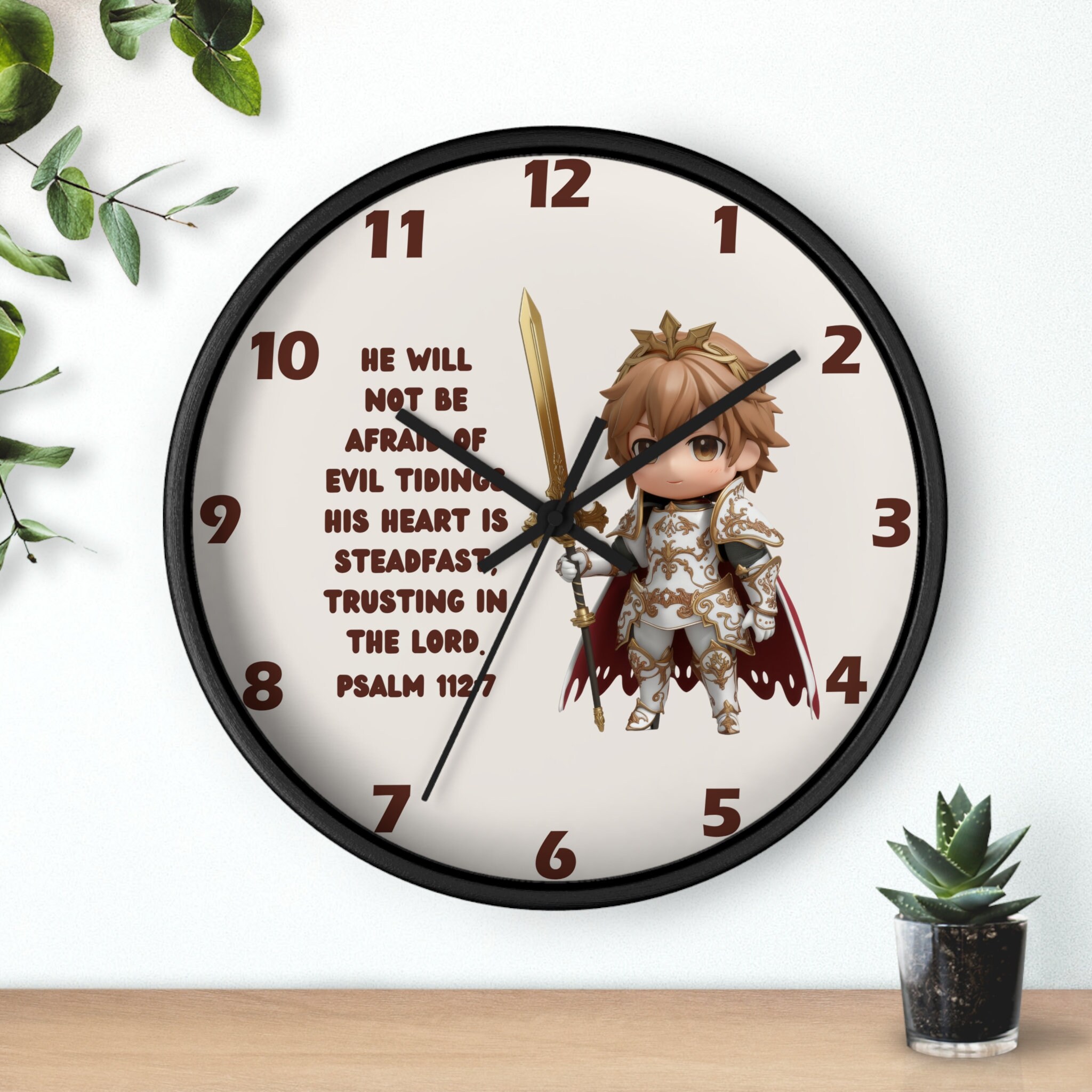 Psalm 112:7 Clock Christian Wall Clock Cute Clock Bible Verse Clock ...