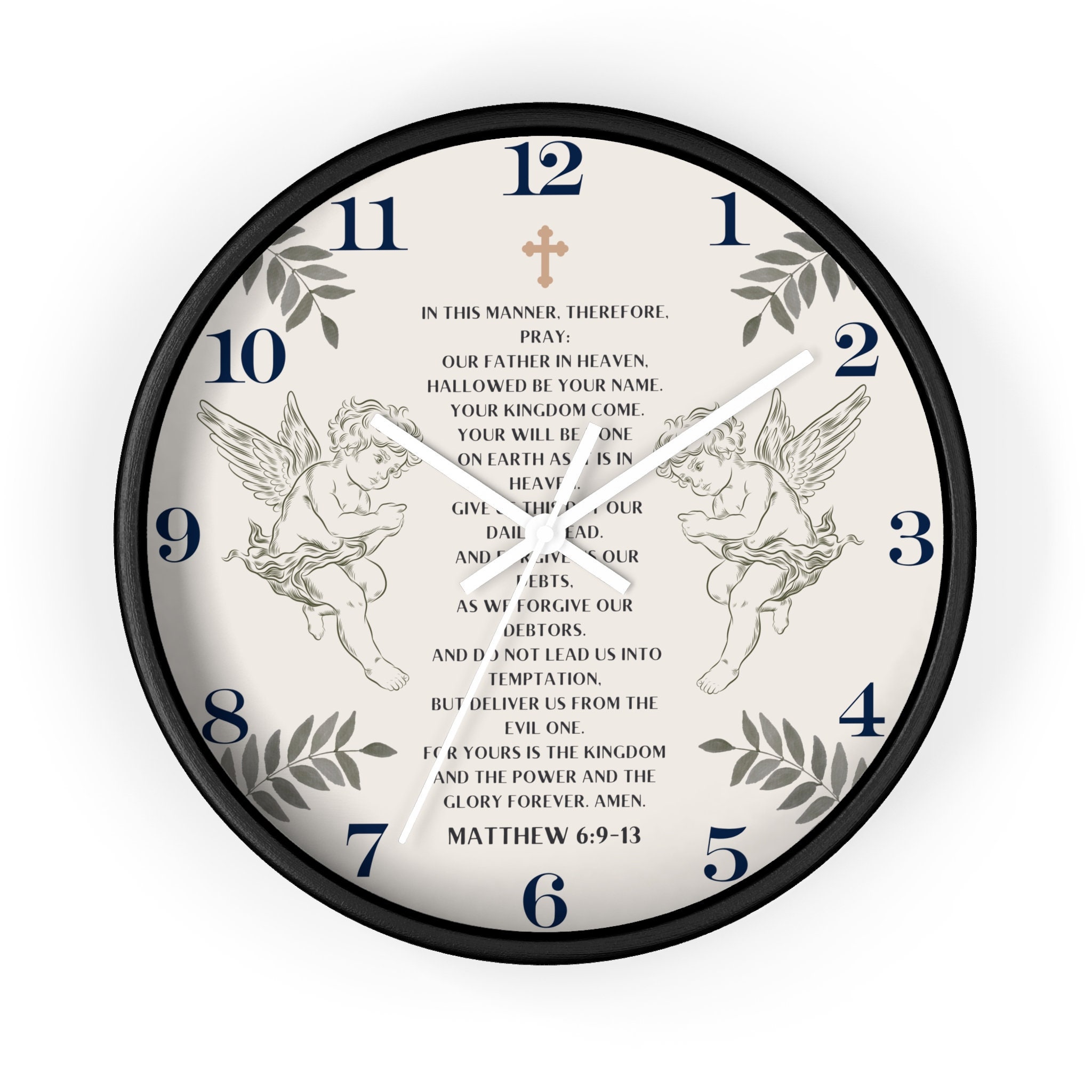 The Lord's Prayer Christian Wall Clock Matthew 6:9-13 Bible Verse Clock ...