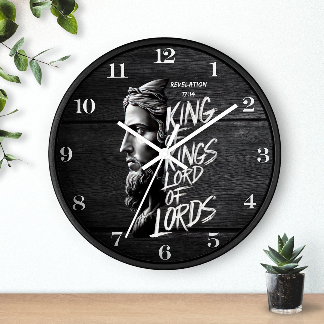 Jesus Wall Clock Christian Clock Modern Wall Clock Round Clock Black ...