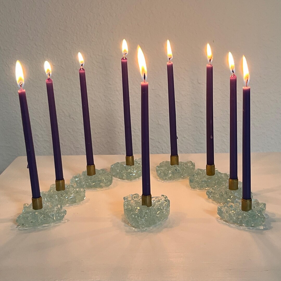 Hearts MENORAH - Contemporary, Handmade, Modular, Recycled GLASS ...