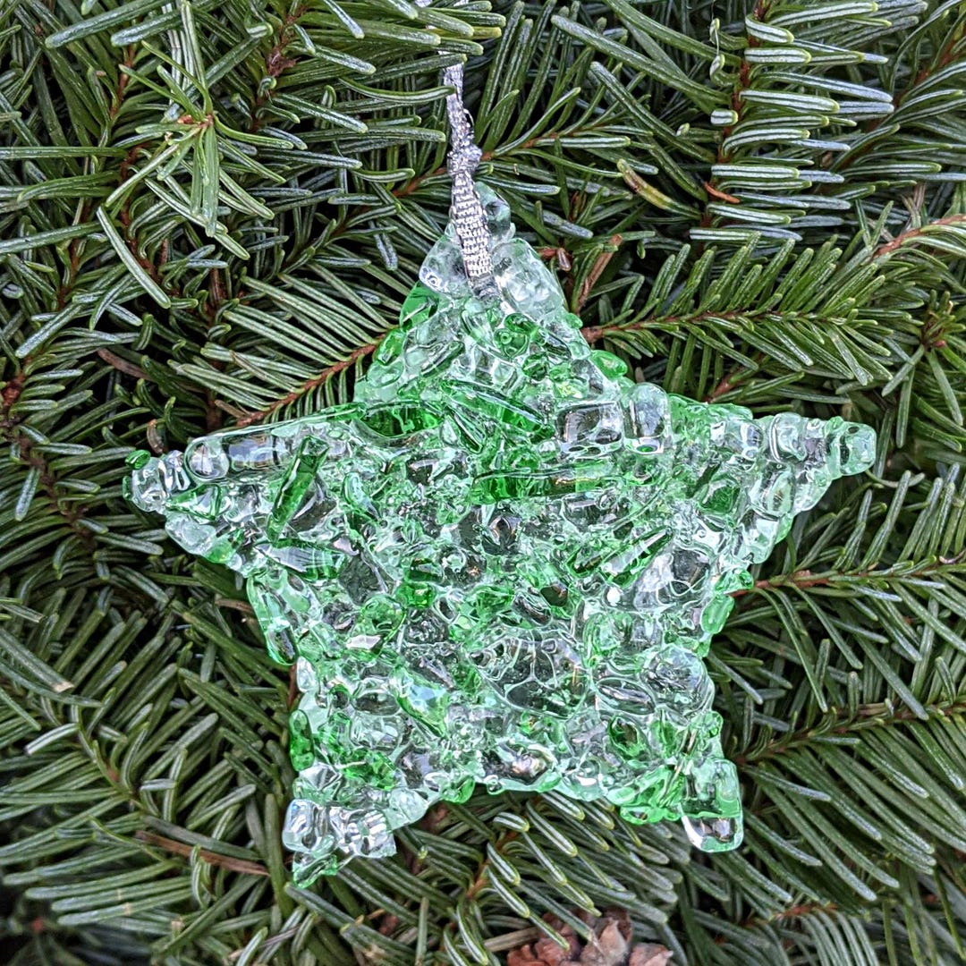 Recycled Glass STAR Suncatcher & Ornament 100% Post Consumer Glass. Eco ...