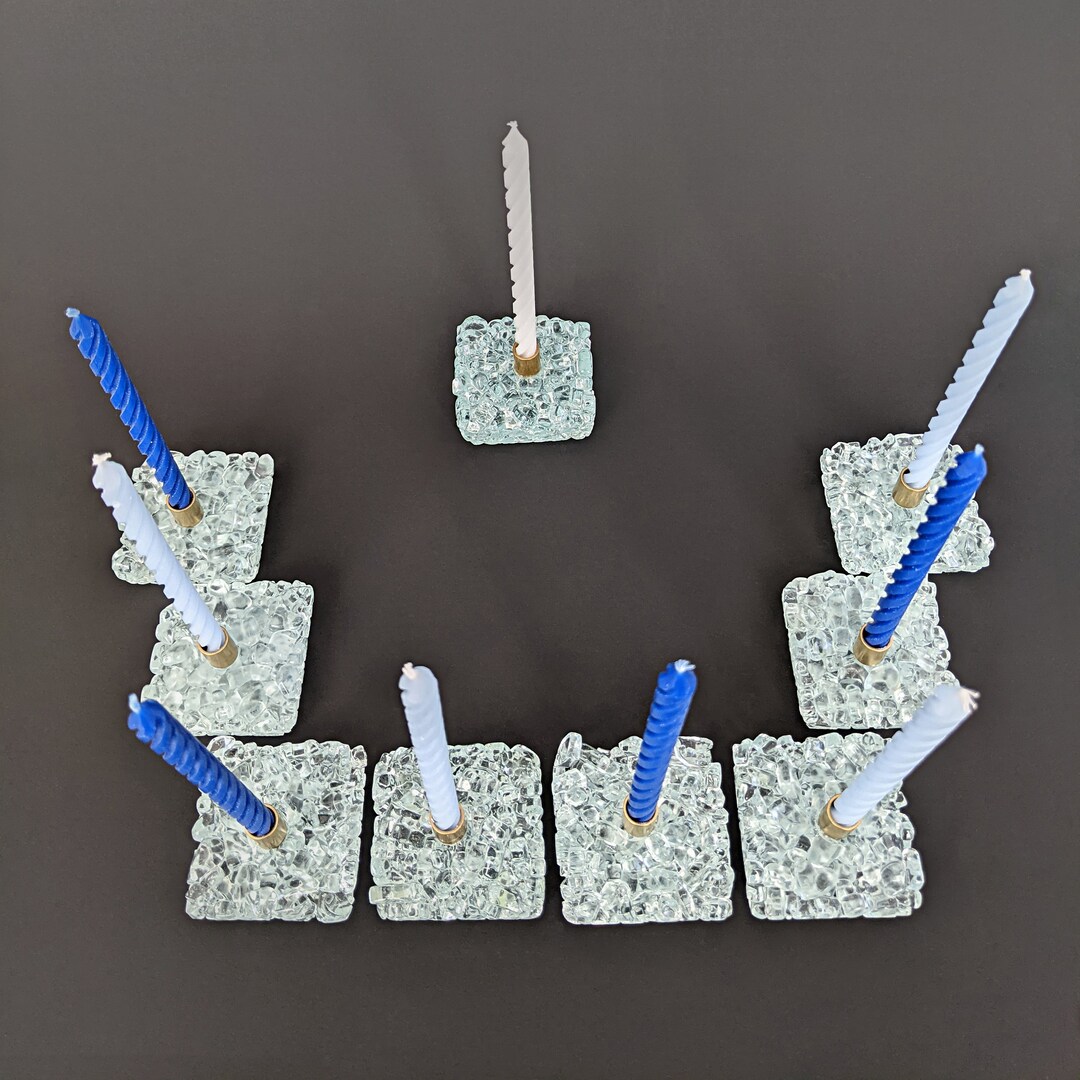 Squares MENORAH Handmade, Recycled GLASS, Modular, Contemporary ...
