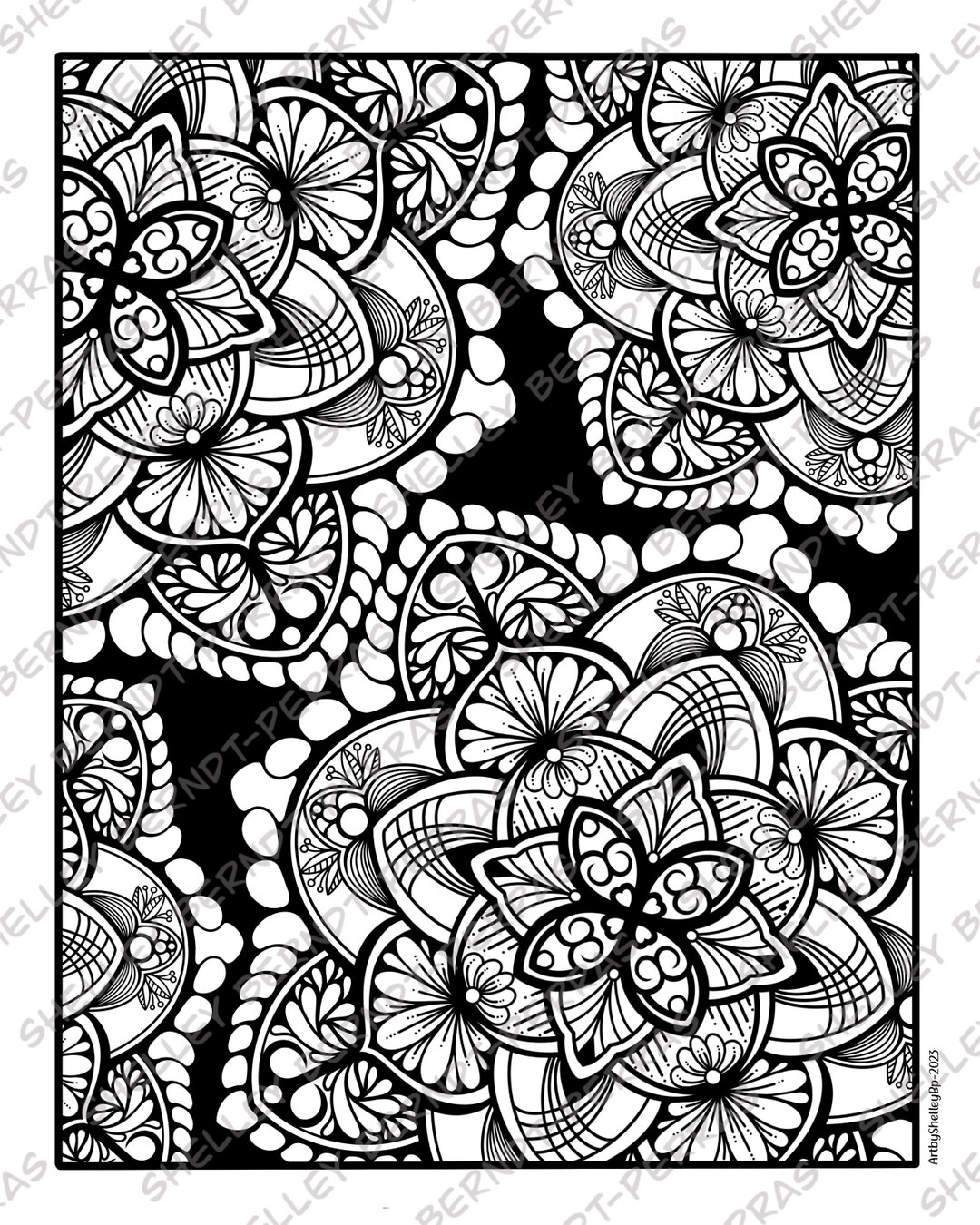 Mandala 5 - Digital Downloadable Mandala Drawing - Etsy