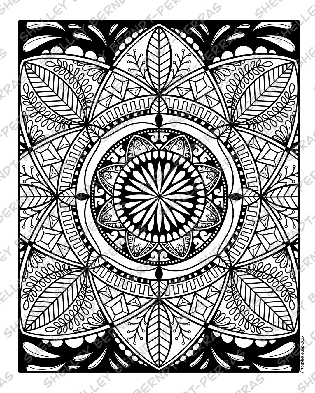 Mandala 1 - Digital Downloadable Mandala Drawing - Etsy