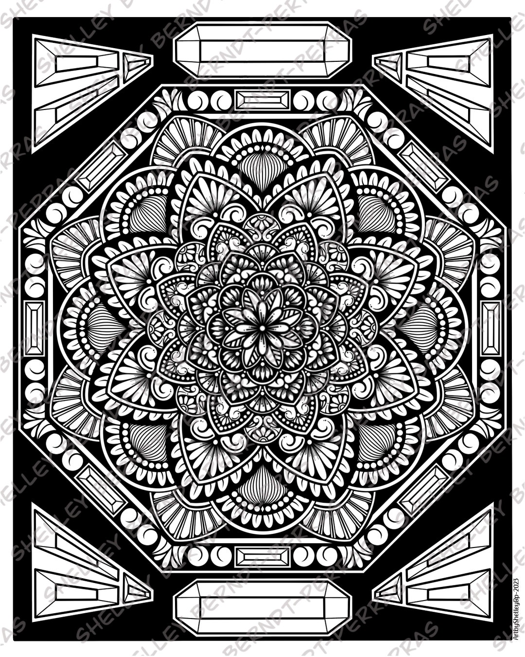 Mandala 13 - Digital Downloadable Mandala Drawing - Etsy