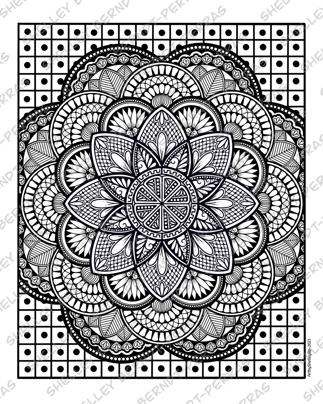 Mandala 8 - Digital Downloadable Mandala Drawing - Etsy