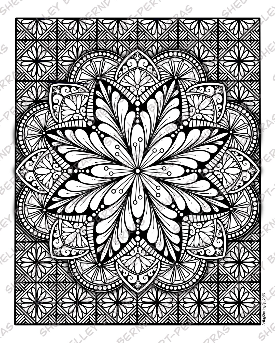 Mandala 6 - Digital Downloadable Mandala Drawing - Etsy