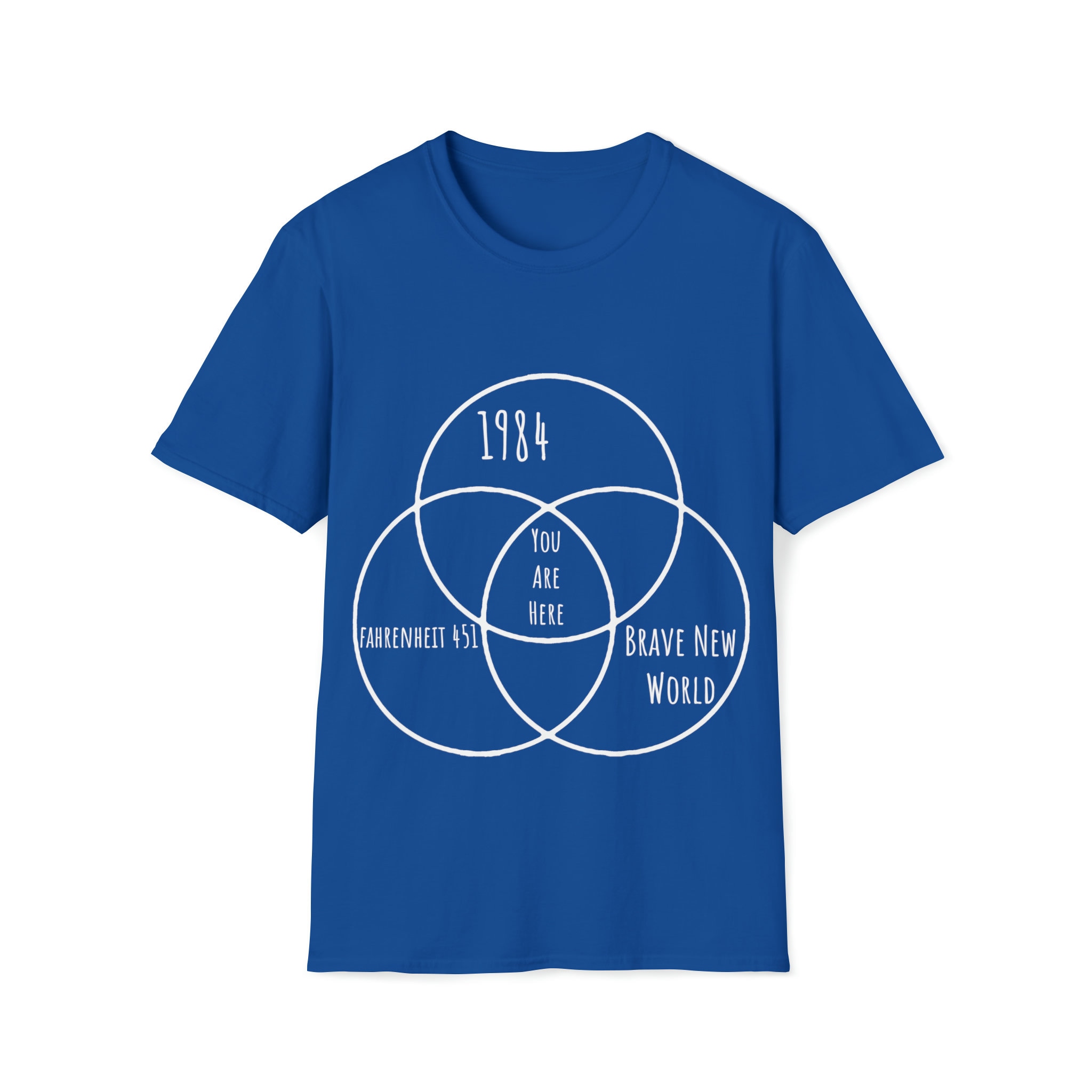 Venn Diagram Literature Tee - Featuring 1984, Brave New World ...