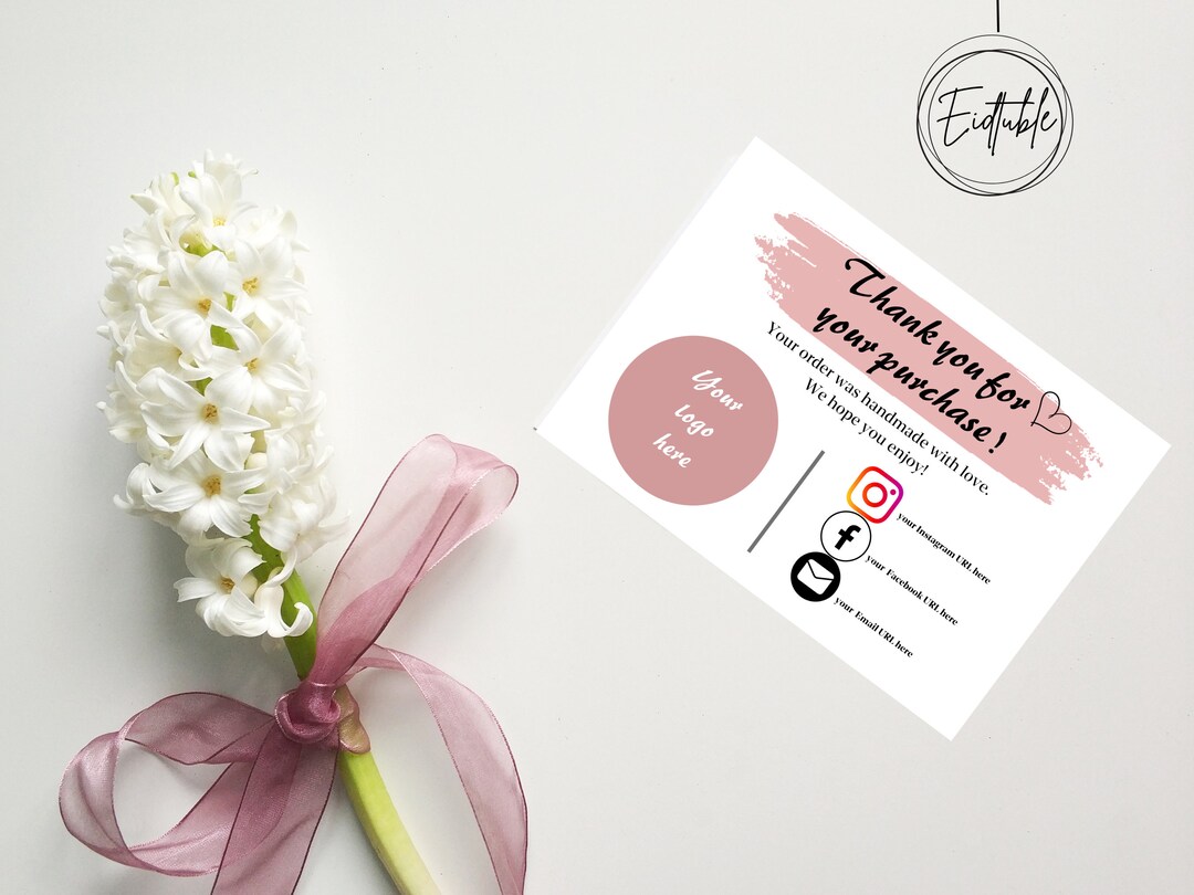 Tarjetas de agradecimiento imprimibles Tarjeta de agradecimiento personalizable empresarial ...