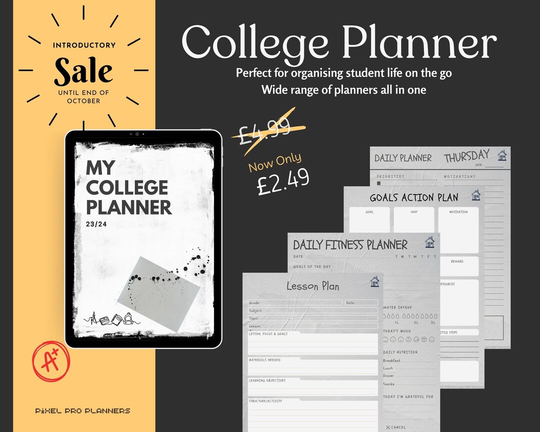 Student Digital Planner, Academic Planner 2023-2024, College Planner ...