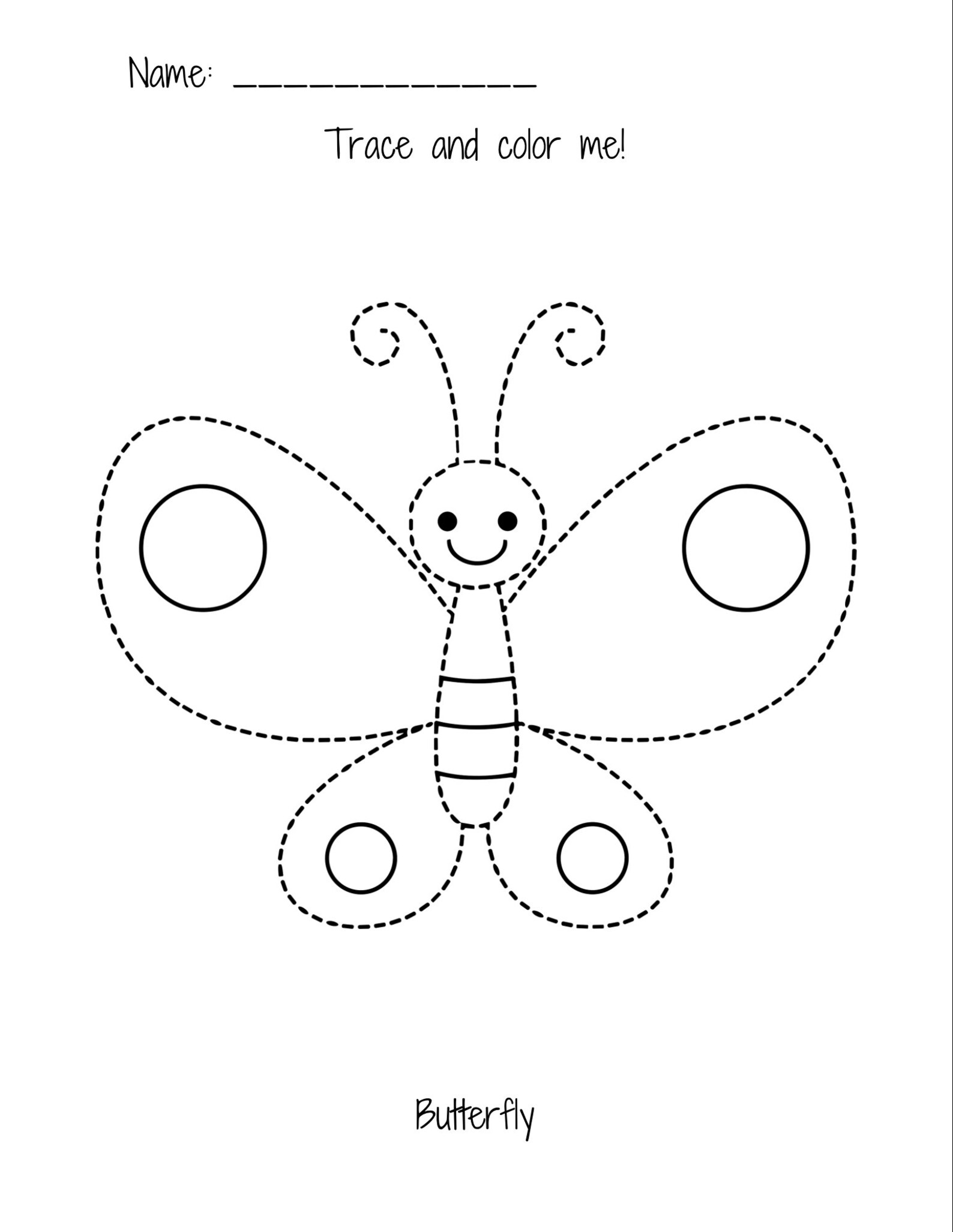 Pre-k & Kindergarten Printable Trace and Color Packet - Etsy