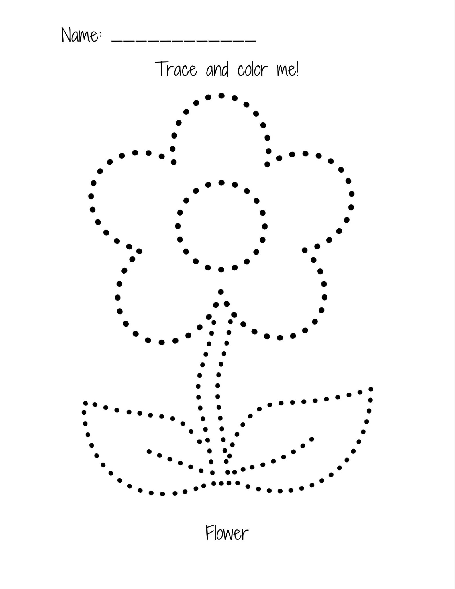 Pre-k & Kindergarten Printable Trace and Color Packet - Etsy