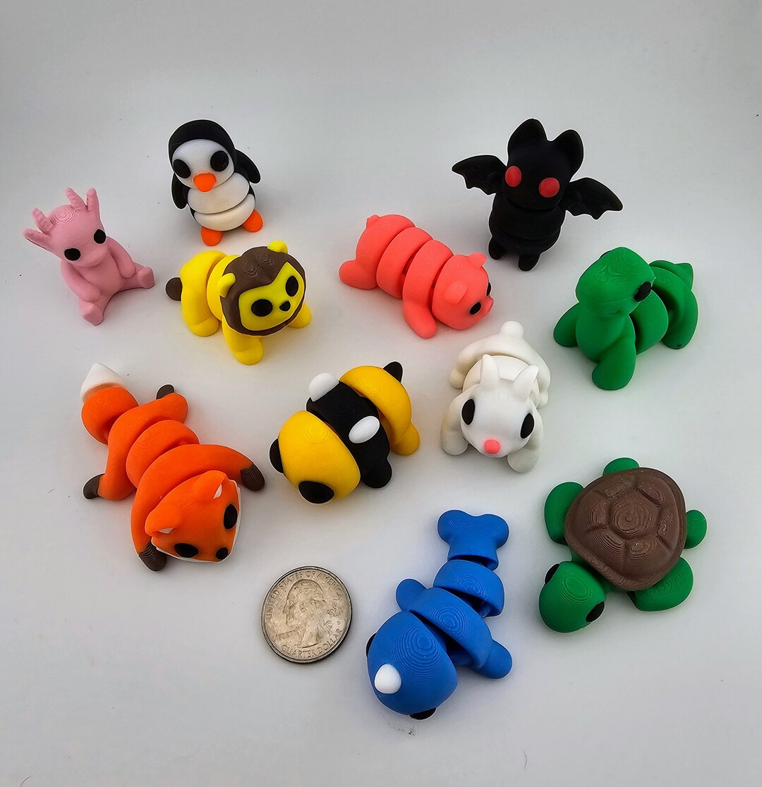 Flex'ums Tiny Flexible 3D Printed Animals - Etsy Australia