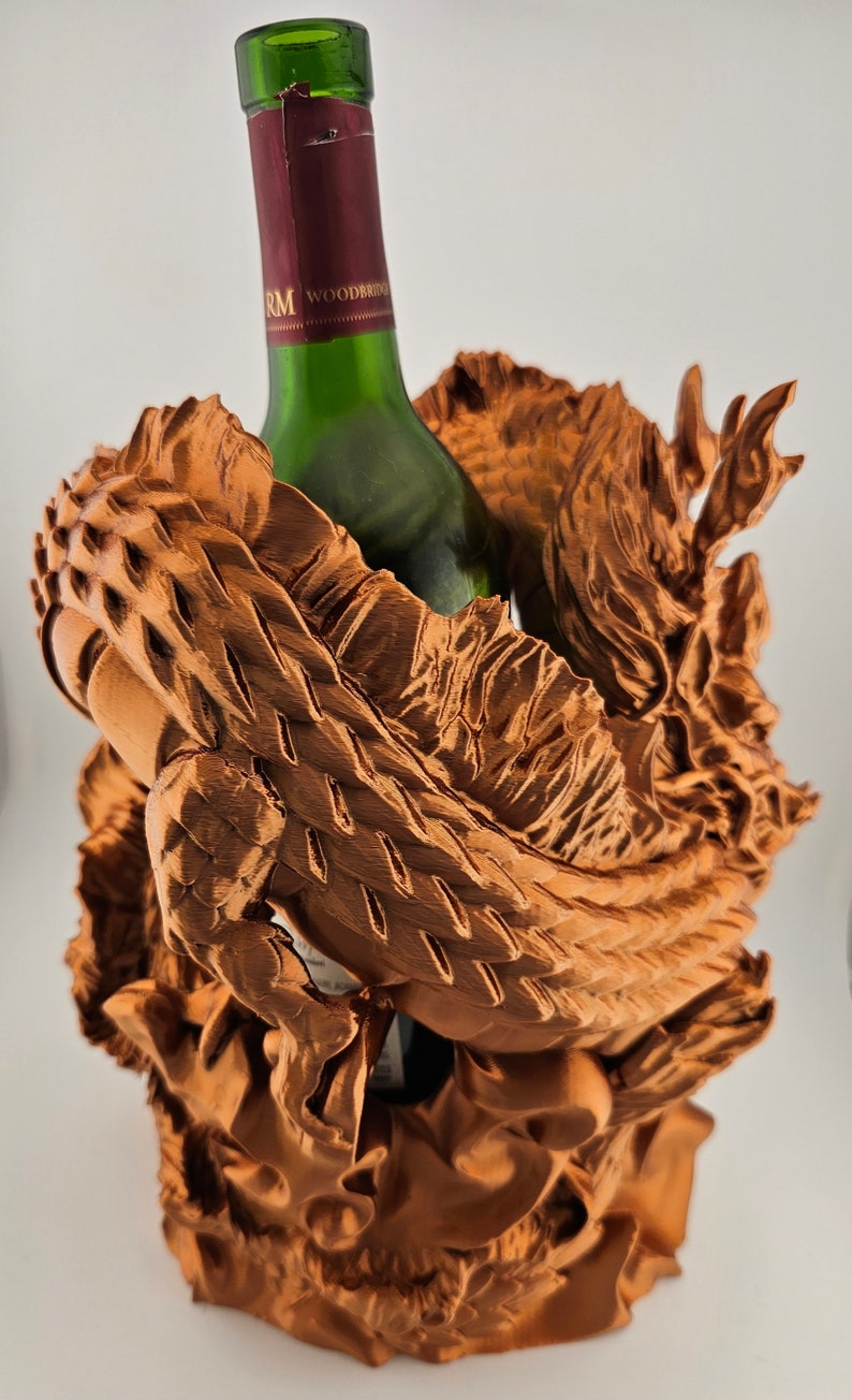 3D Printed Chinese Dragon Wine Holder 10"x7" - Etsy