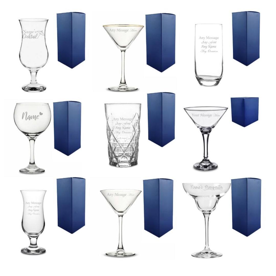 Personalised Engraved Cocktail Glass With Gift Box | Custom Cocktail ...