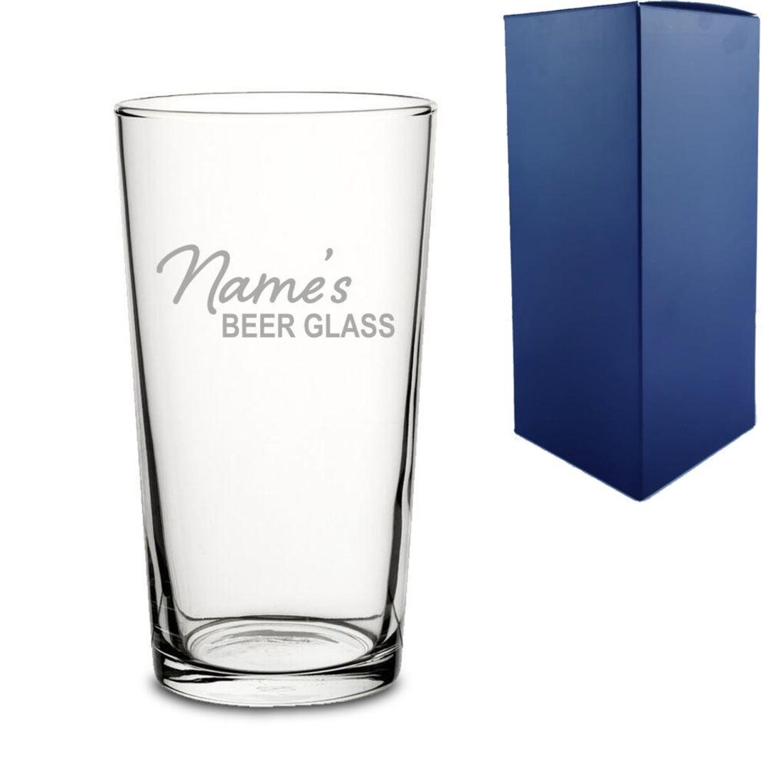 Personalised Engraved Perfect Pint Glass With Name's Beer Glass Design ...