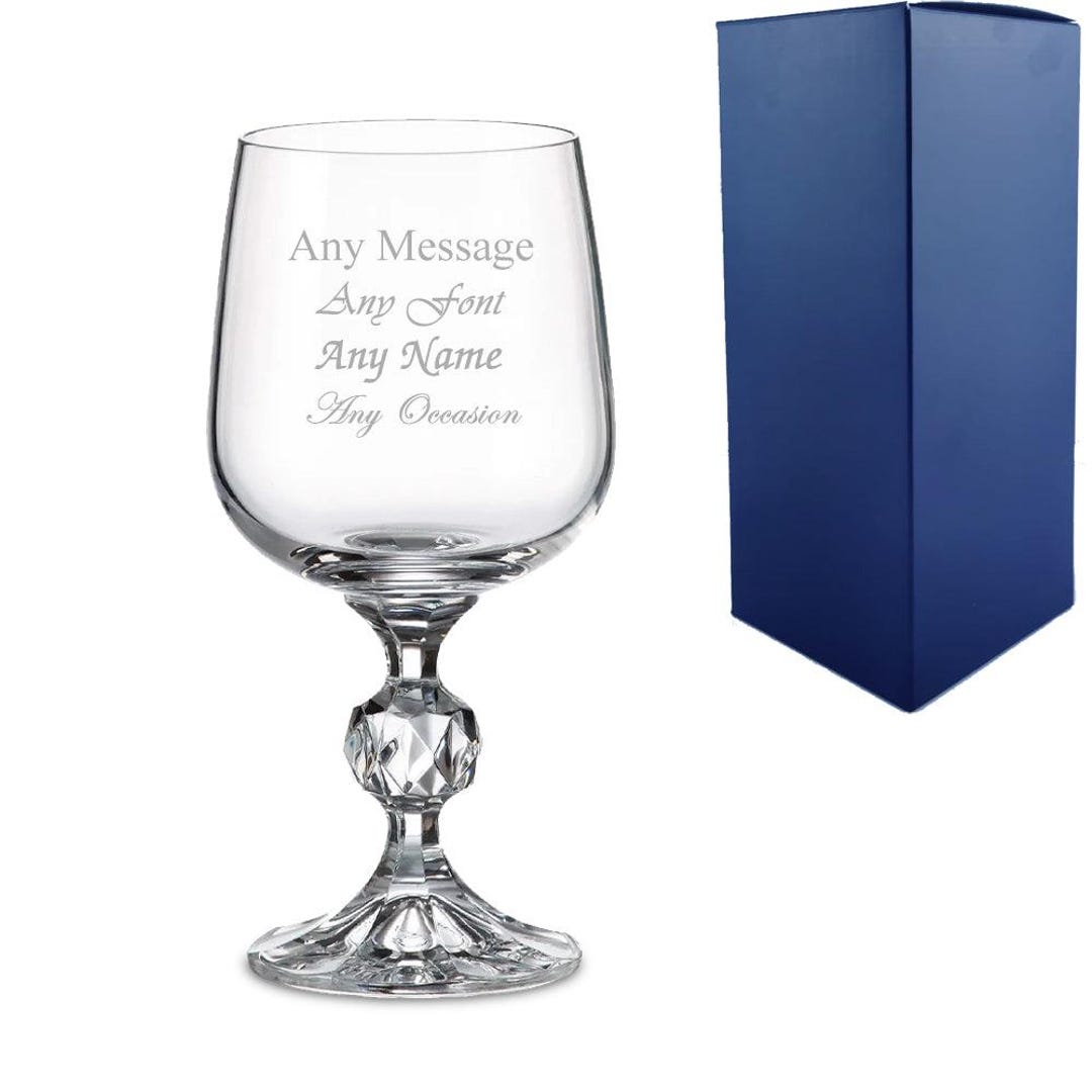 Personalised Engraved 230ml Claudia Crystalite Goblet Wine Glass With ...
