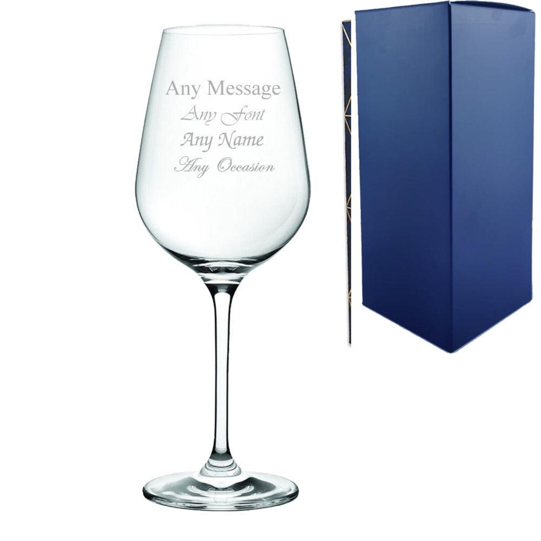 Personalised Engraved 15oz Invitation Wine Glass With Gift Box | Custom ...