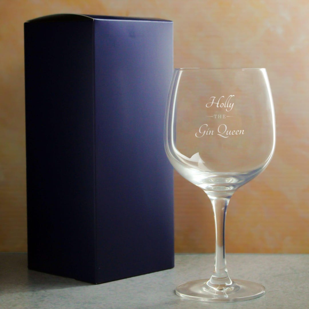 Personalised Engraved Spanish Gin Copa Balloon Cocktail Glass With Gin ...