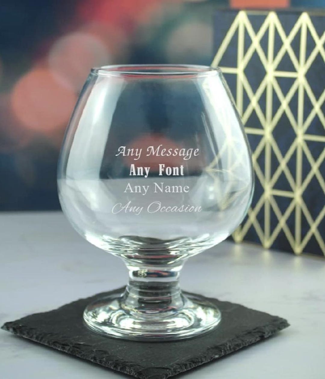 Personalised Engraved Bistro Brandy Glass With Gift Box | Custom Brandy ...
