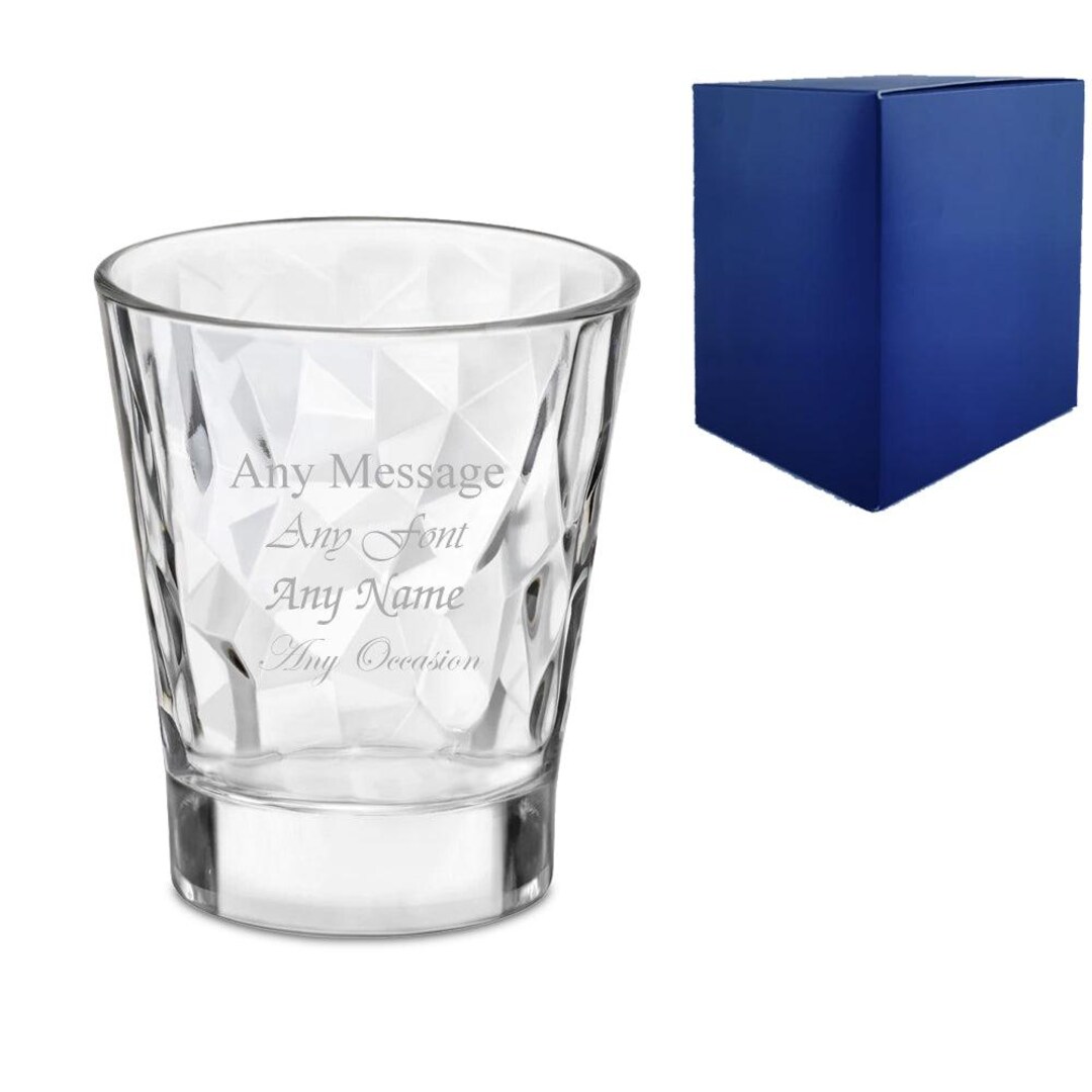 Personalised Engraved 80ml Diamond Shot Glass With Gift Box | Custom ...