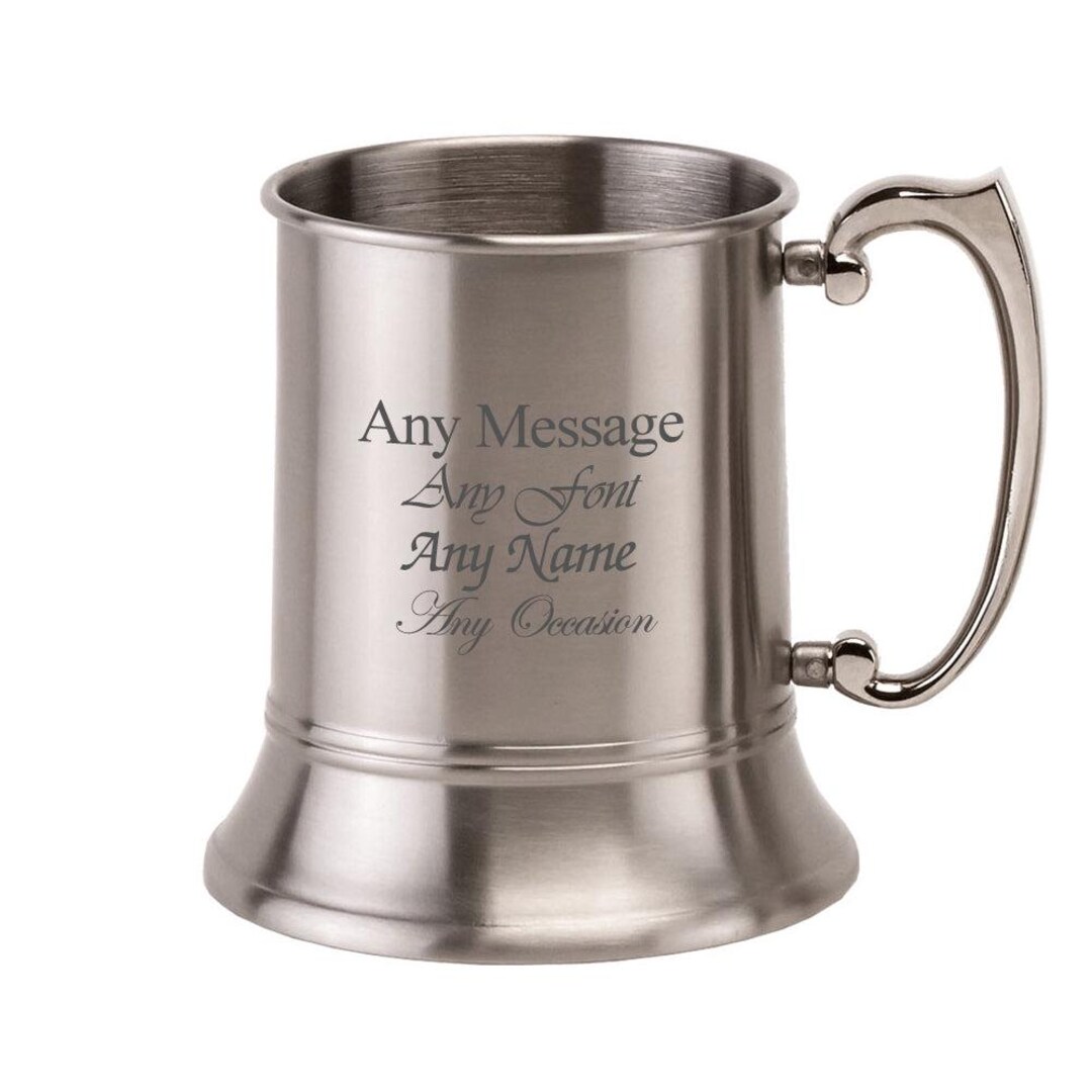 Engraved 20oz Pint Satin Stainless Steel Tankard - Etsy