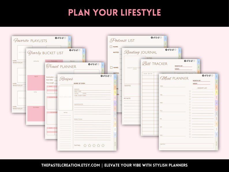 2024 Digital Planner-that Girl Aesthetics, Goodnotes, Notability Self ...