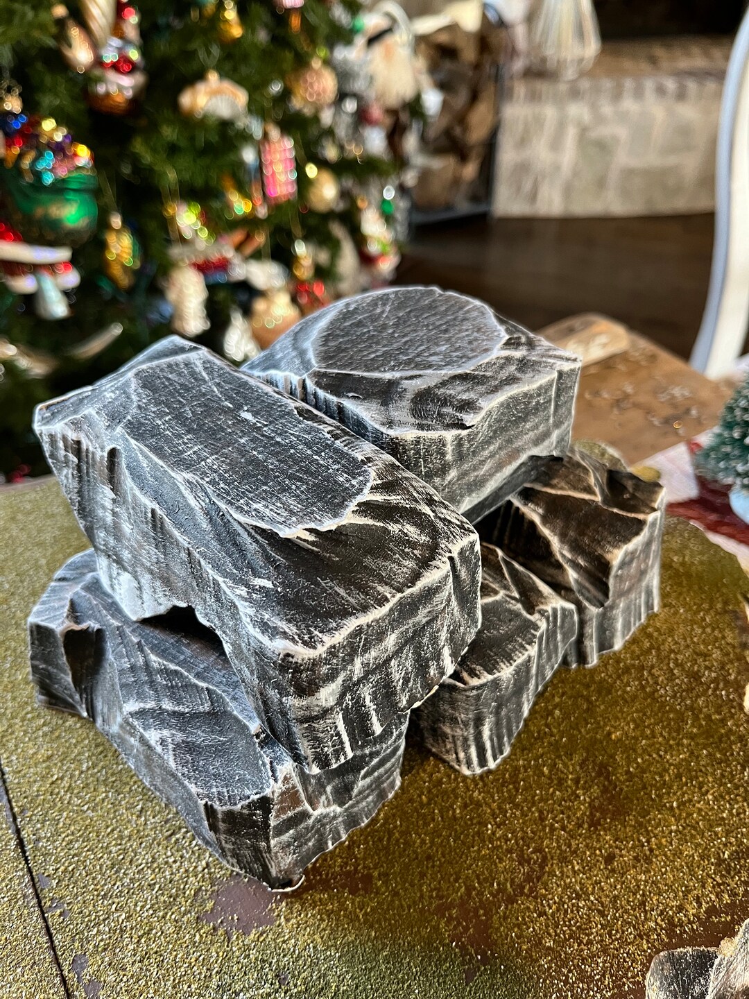 Boulder Rock Set of 5 Christmas or Halloween Village Accessory - Etsy