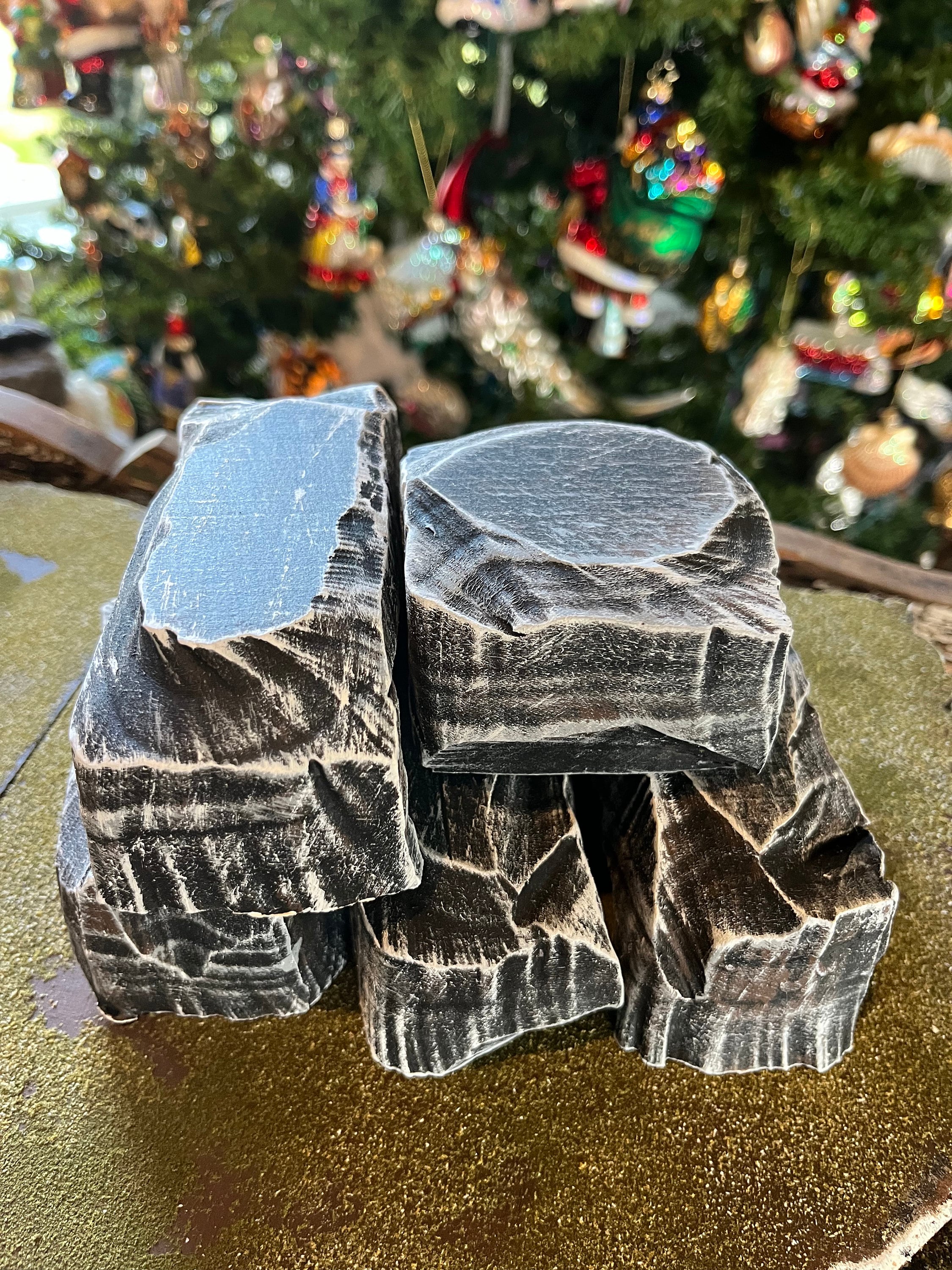 Boulder Rock Set of 5 - Christmas or Halloween Village Accessory - Etsy