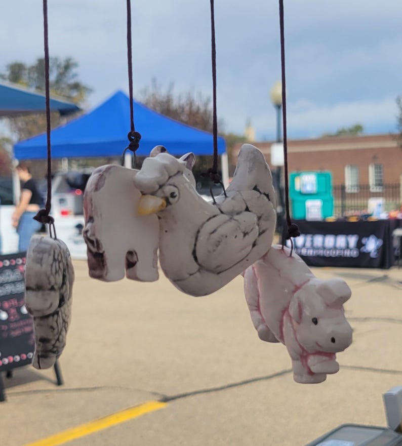 Barn Wind Chime With Farm Animals - Etsy