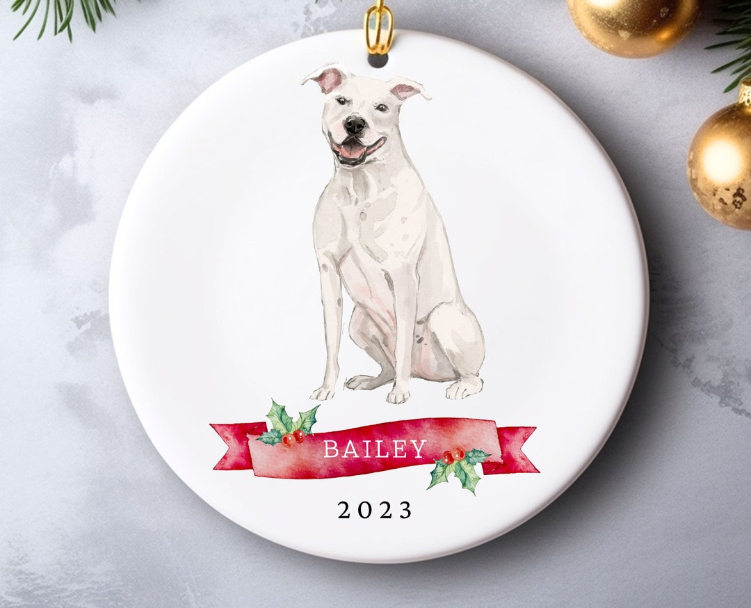 Pit Bull Ornament Pit Bull Gifts Pit Bull Christmas Ornament Custom Dog ...