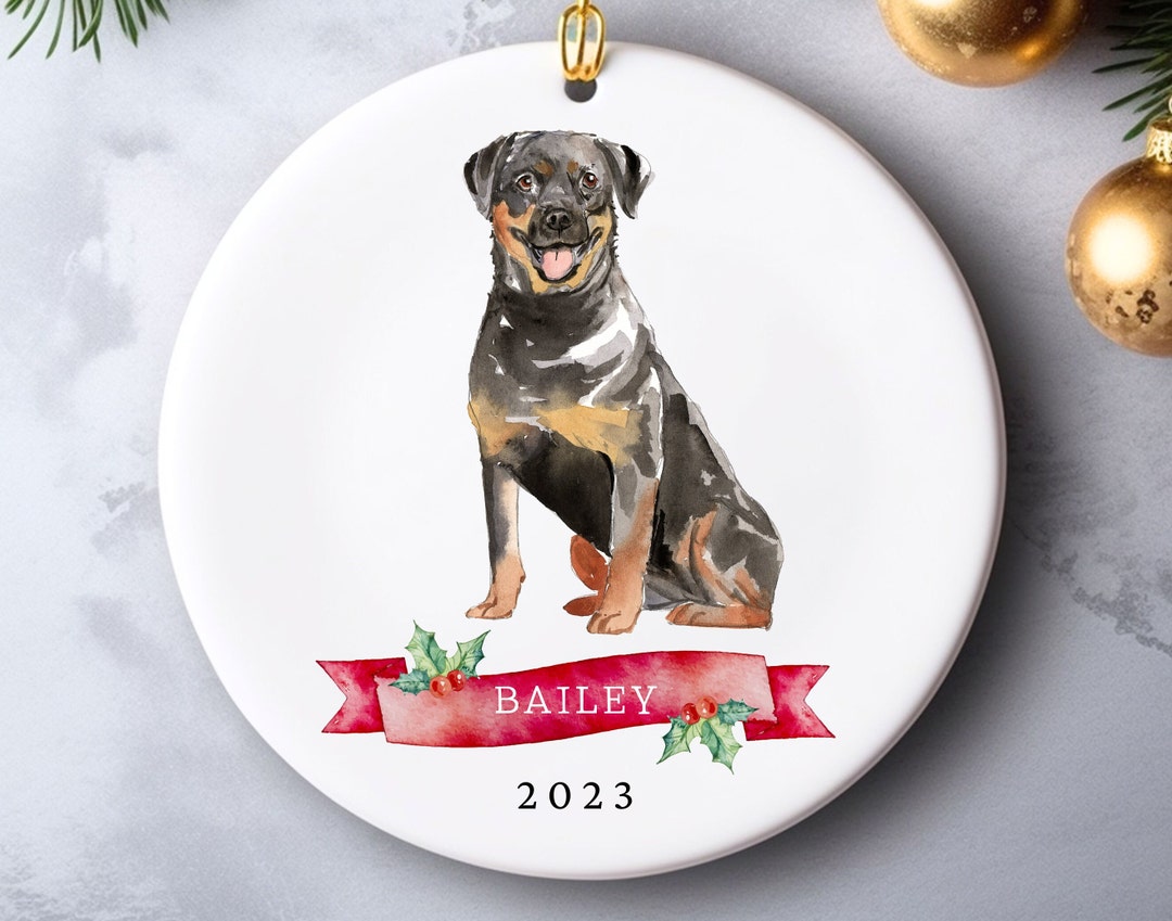 Rottweiler Ornament | Rottweiler Gifts | Rottweiler Christmas Ornament ...