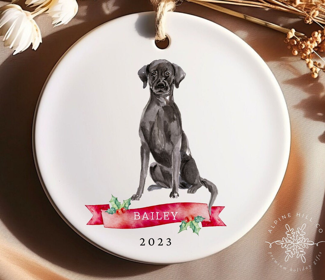 Black Lab Ornament | Black Labrador Gifts | Custom Dog Ornament | Dogs ...