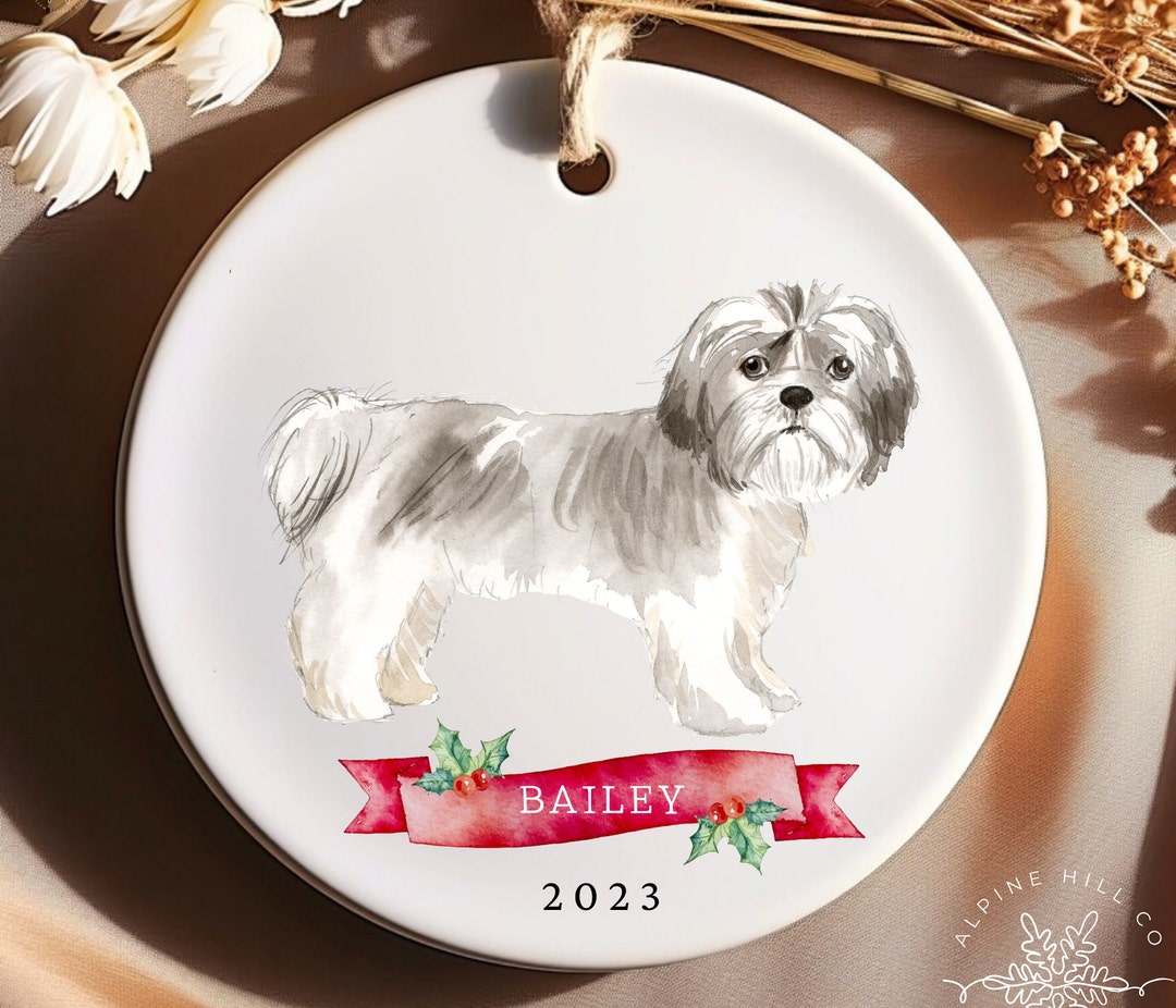 Shih Tzu Ornament Shih Tzu Gifts Shih Tzu Christmas Ornament Short ...