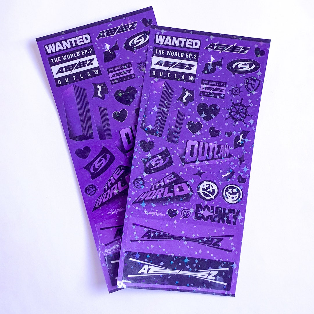 ATEEZ Sticker Sheet | World EP.2: OUTLAW | Kpop Atiny Seonghwa ...