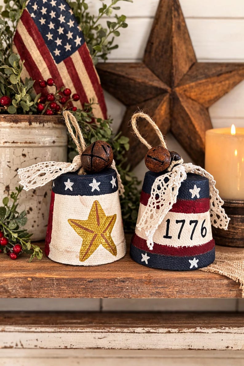 Primitive Patriotic Bells (set of Two) - Etsy