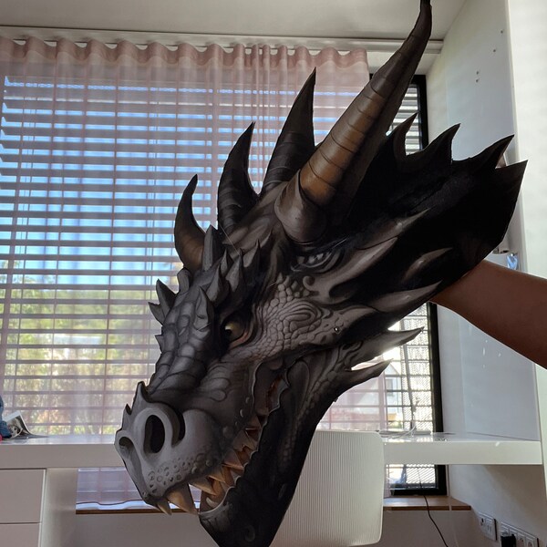 Paper dragon puppet - Etsy Polska
