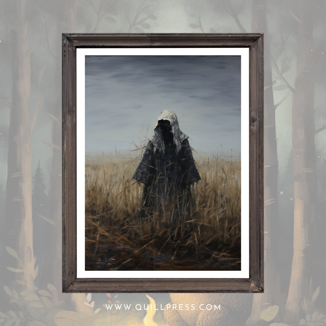PRINTABLE Grim Reaper, Ghost, Witch, Field, Fall, Autumn, Digital Art ...