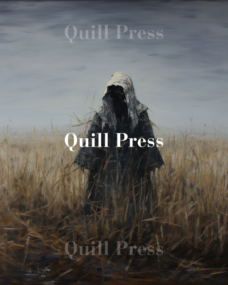 PRINTABLE Grim Reaper, Ghost, Witch, Field, Fall, Autumn, Digital Art ...