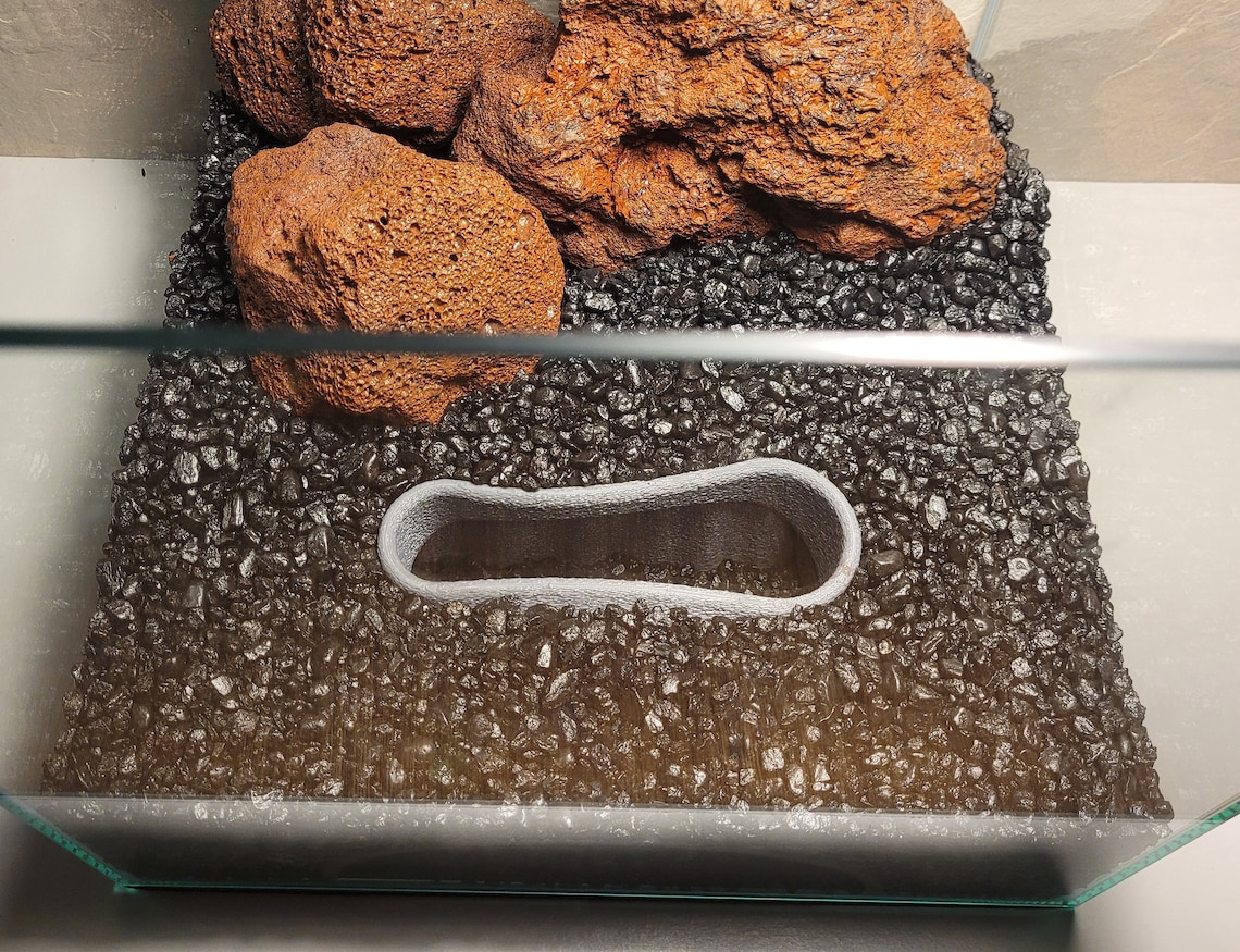 Under Gravel Aquarium Cave: Nano Fish & Shrimp Hideout (6.75"l X 4.5"w ...