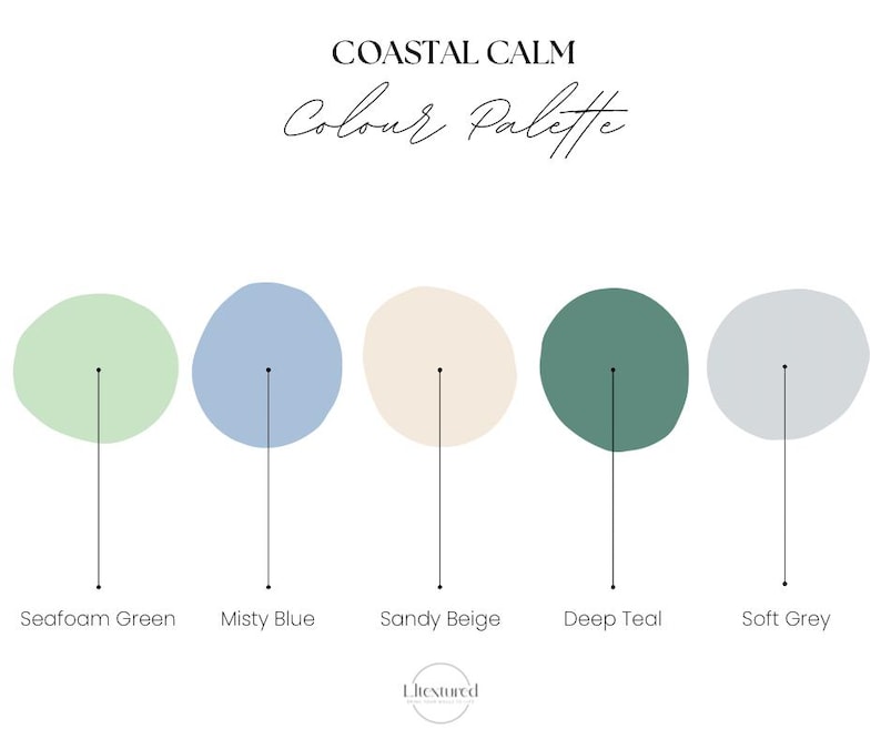 Coastal Calm Colour Palette 5 Coastal Themed Colours With Hex, RGB ...