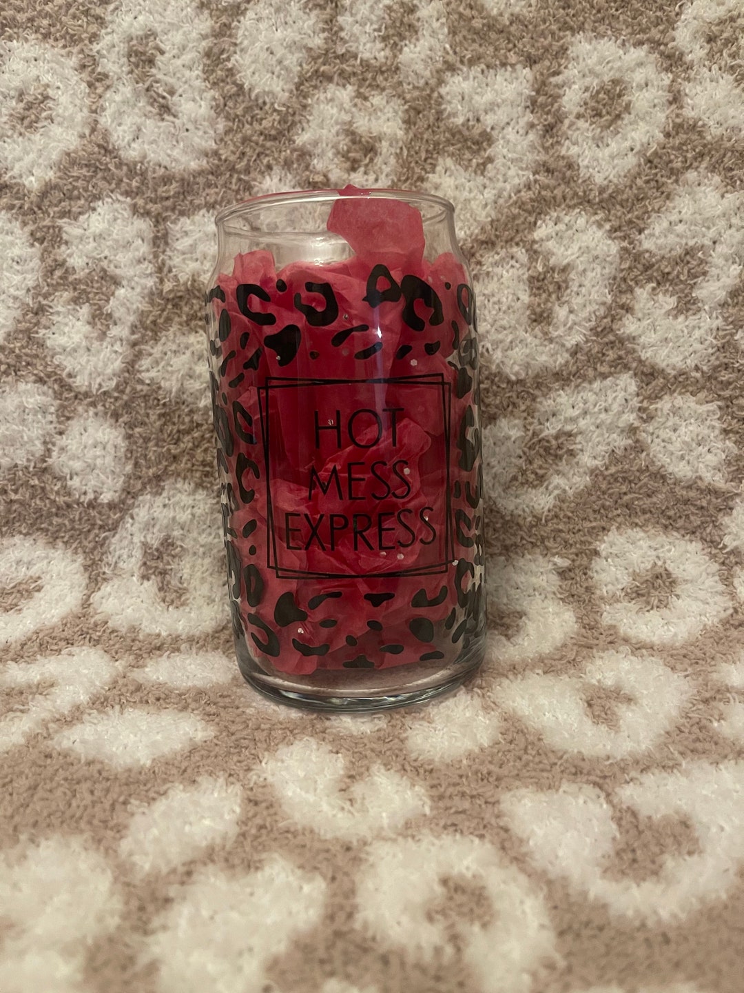Hot Mess Glass Can Cup - Etsy