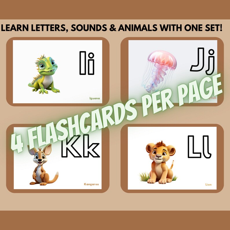 ABC Animal Flashcards for Kids | Alphabet | Animals | Small & Large ...