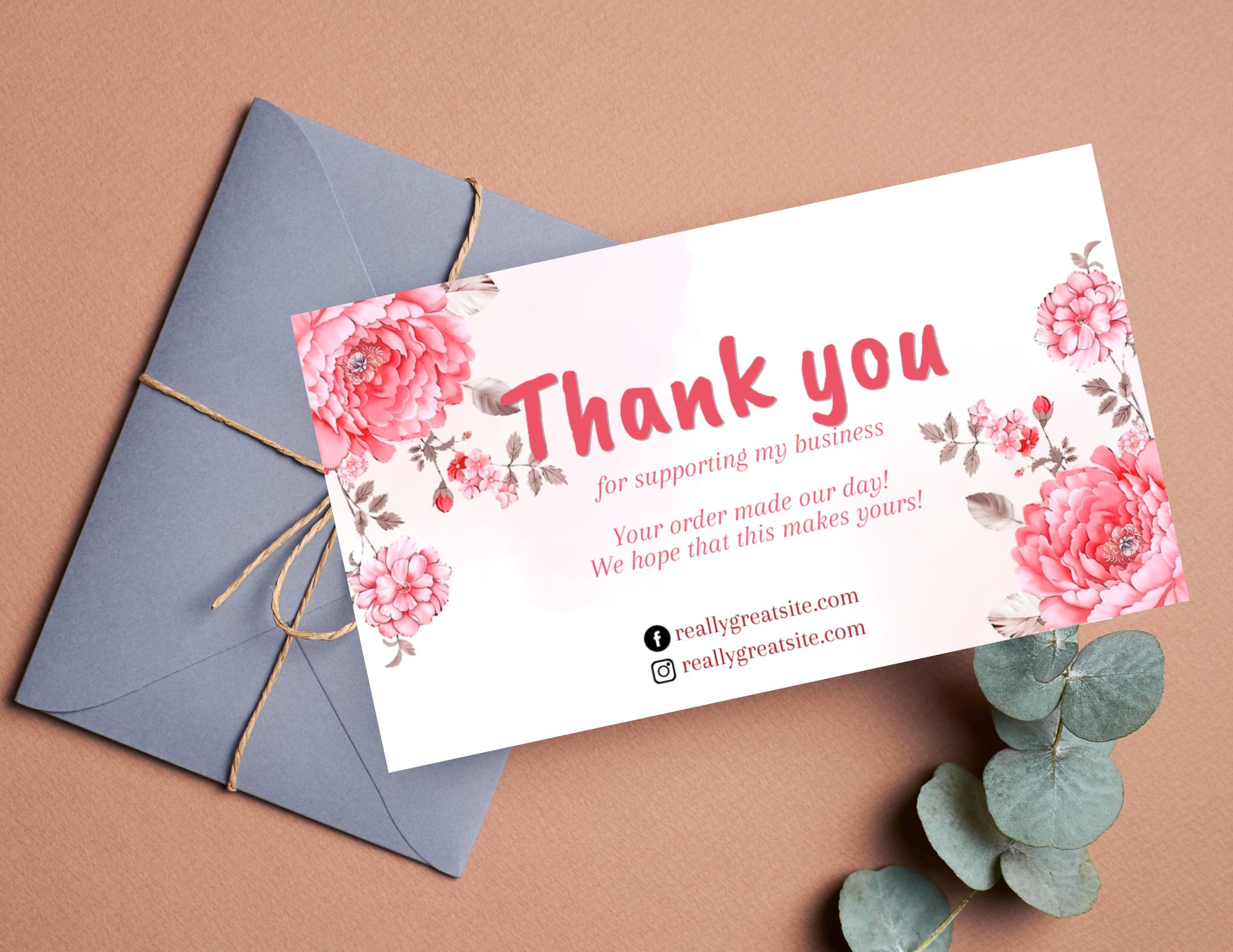 Thank You Cards for Business, Thank You Cards, Editable Business Cards ...