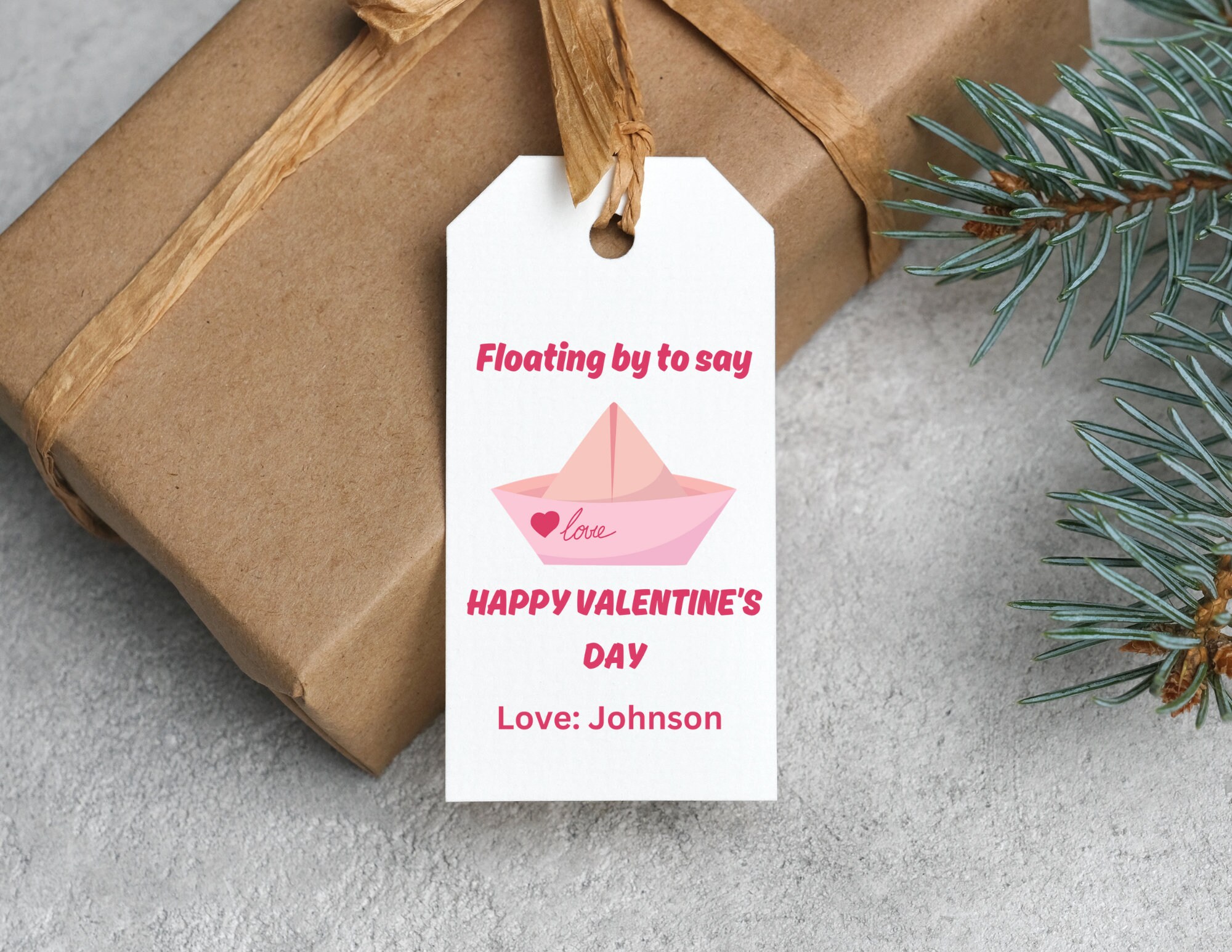 Valentine's Day Gift Tags, Floating by to Say Happy Valentine's Gift ...