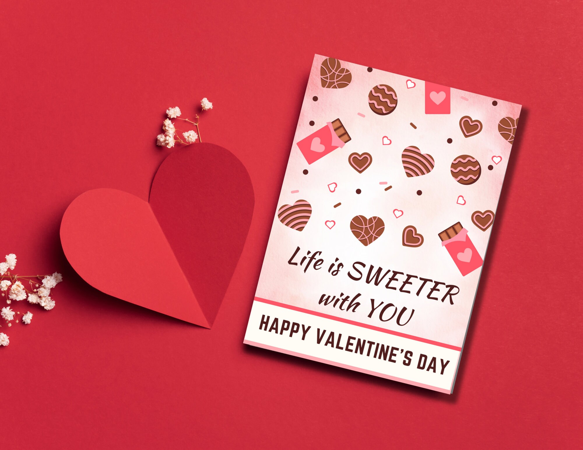 Valentine's Day Card Template, Digital Valentine's Day Card, Printable ...