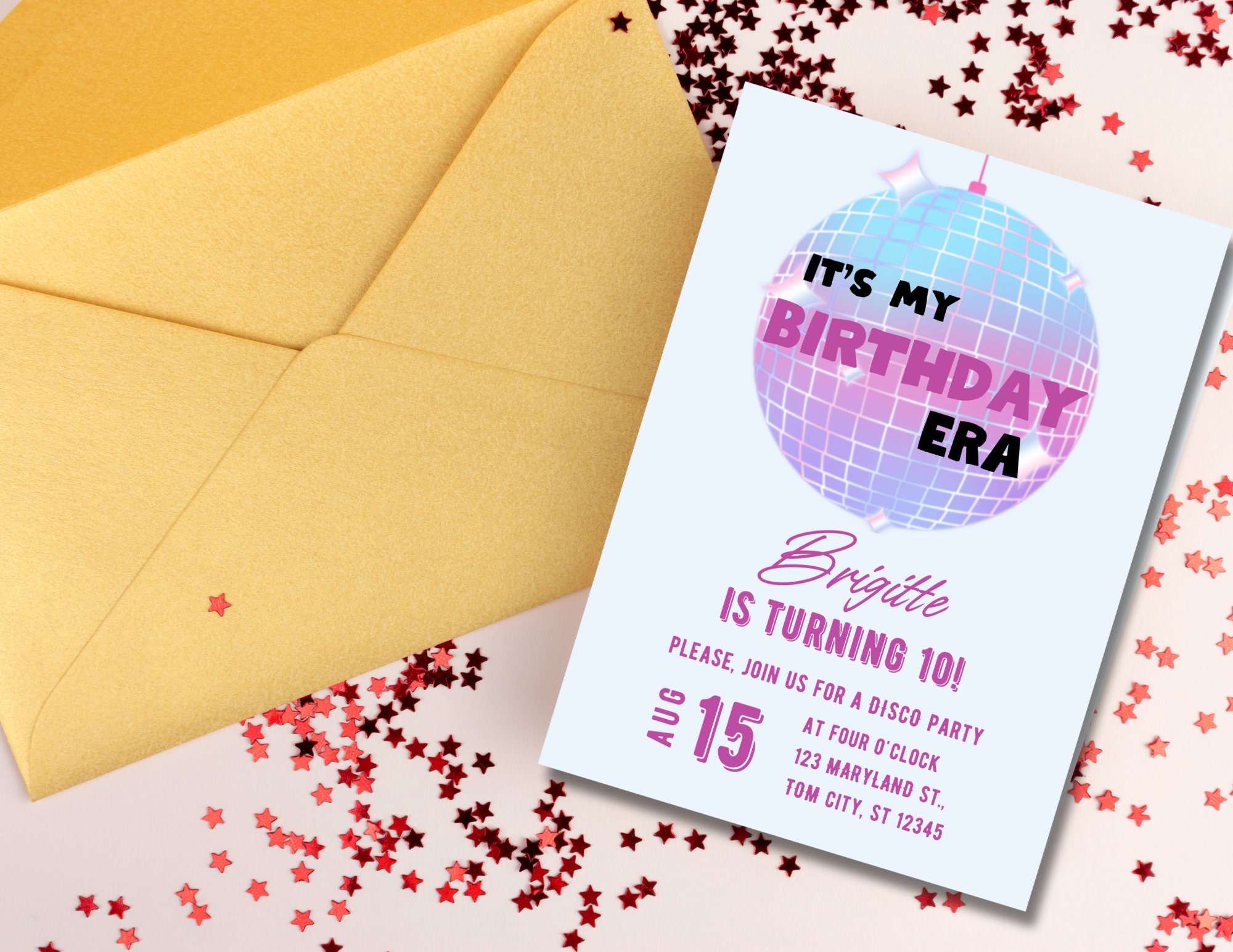 Happy Birthday Invitation Card, Digital Download Birthday Invitation ...